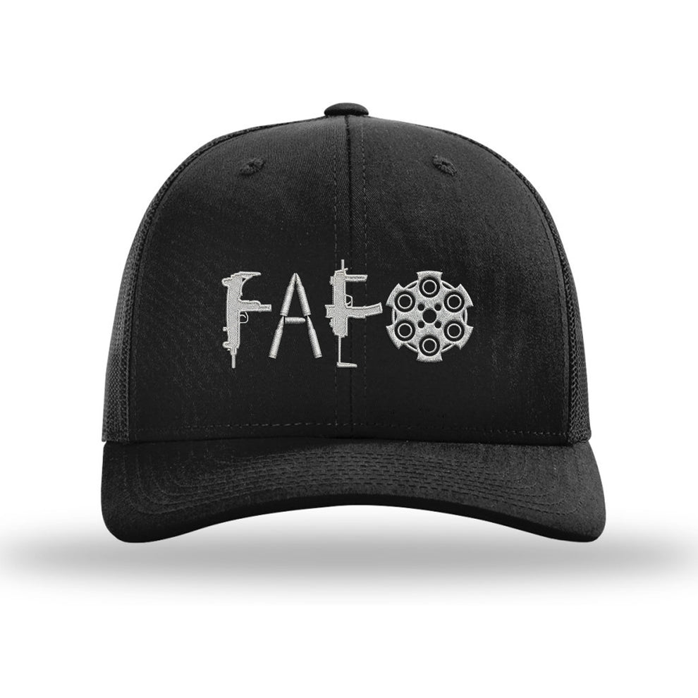 F Around & Find Out FAFO Embroidered Black Trucker Hat – PewPewLife